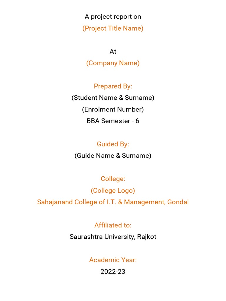Project Report on (Project Title Name | PDF