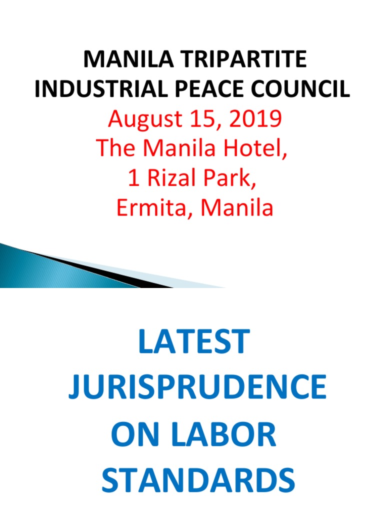 Latest Jurisprudence on Labor Standards | PDF | Employment | Burden Of ...