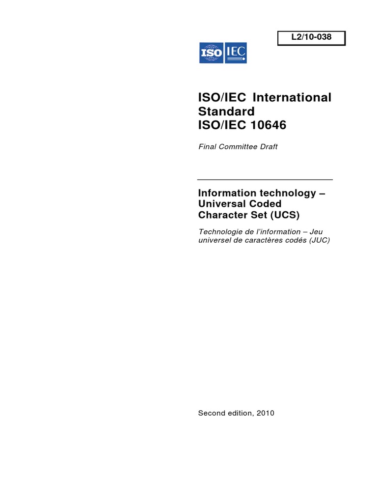 ISOIEC 10646 Universal Coded Character Set (UCS) | PDF | Character Encoding | Computer Data