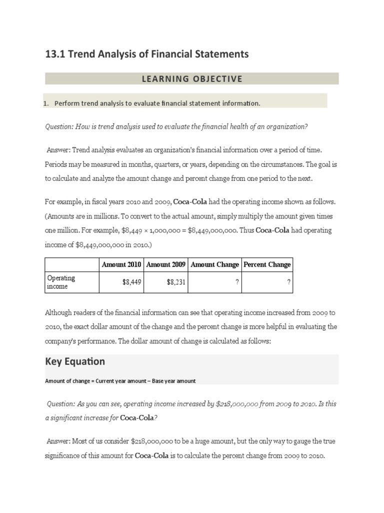 Trend Analysis | PDF | Balance Sheet | Equity (Finance)