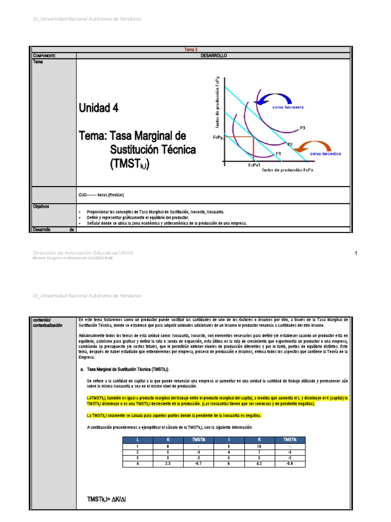 U4 - T3 - Tasa Marginal de Sustitución Técnica | PDF | Presupuesto | Capital (economía)