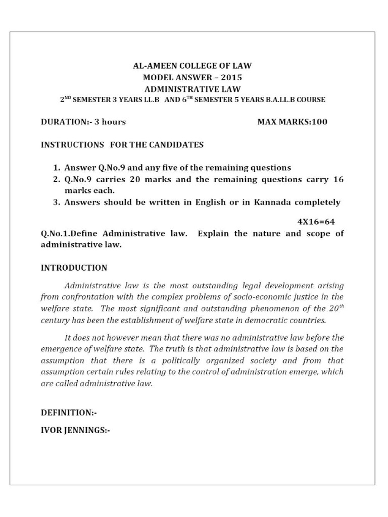 Administrative Law Notes (Al-Ameen) | PDF