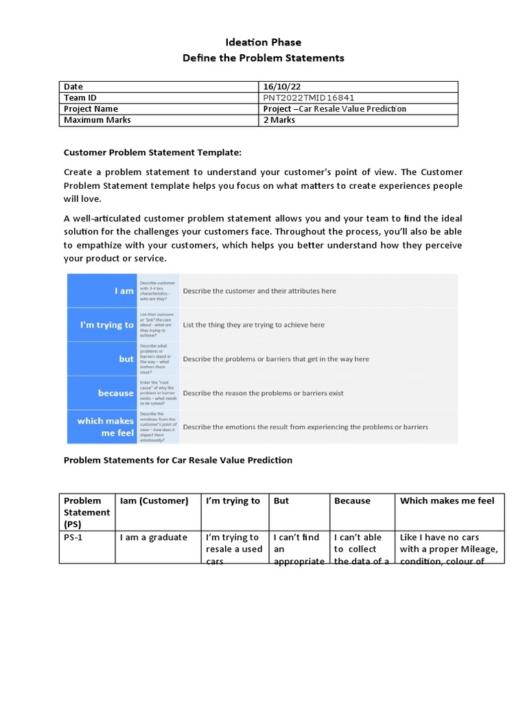 Define Problem Statements | PDF | Economies | Business