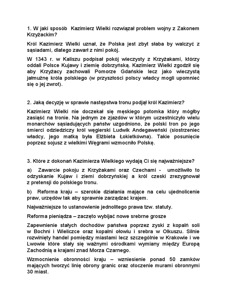 Polska Kazimierza Wielkiego | PDF