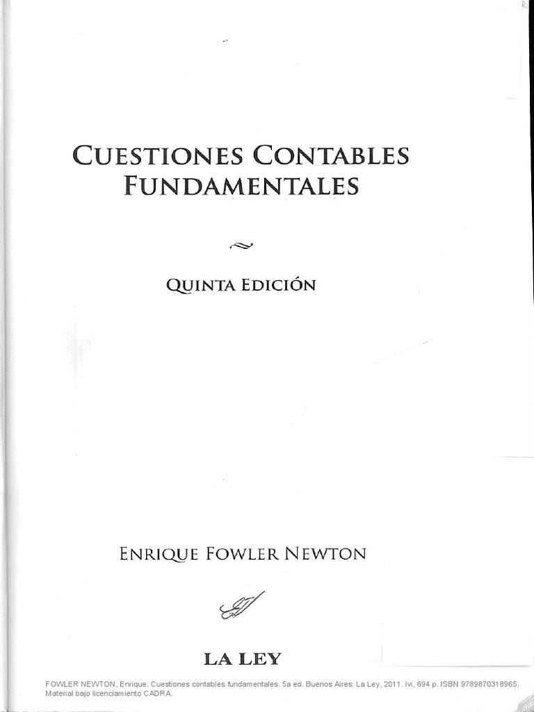 Fowler Newton. Cuestiones Contables Fundamentales | PDF