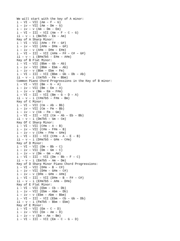 Chord Progression | PDF | Musical Keys | Pitch (Music)
