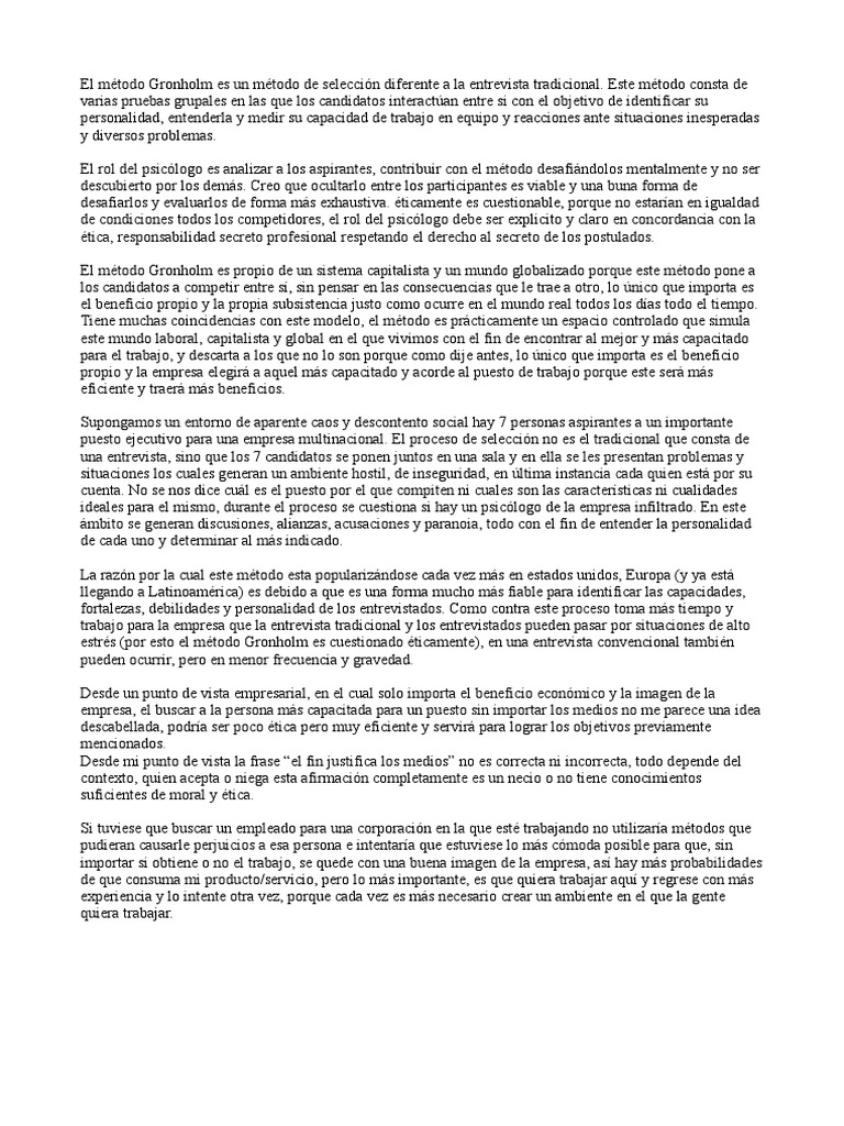 El Método Gronholm | PDF | Business | Sicología