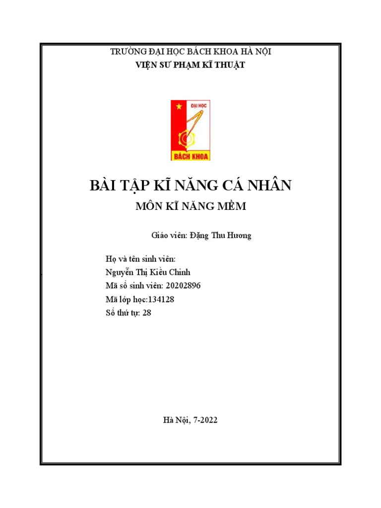 KNM - Bai Tap Ki Nang Ca Nhan | PDF
