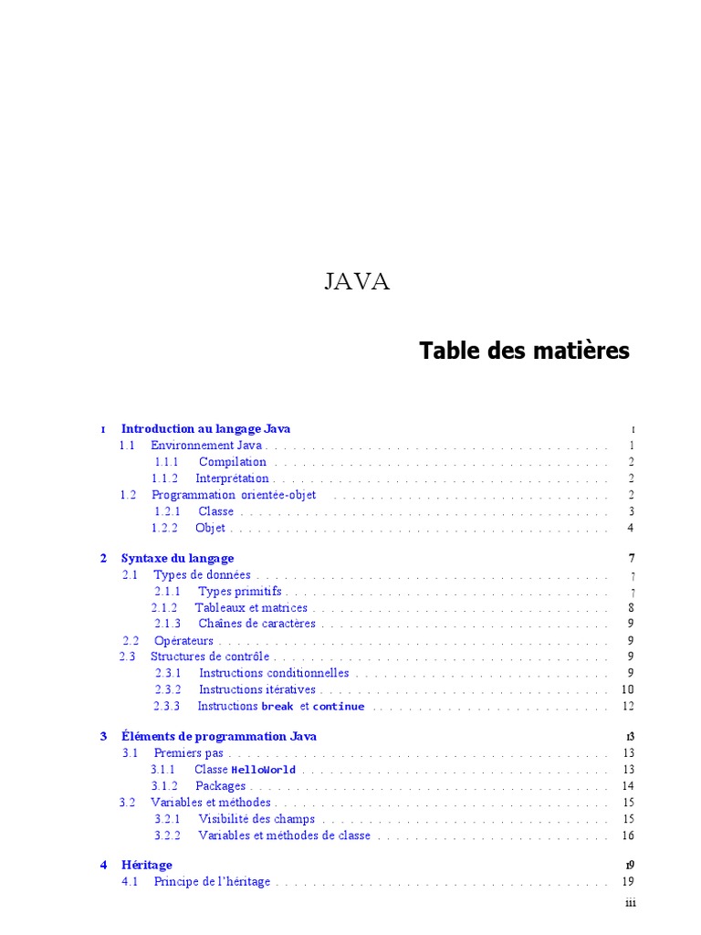 Livret Java | PDF | Classe (informatique) | Java (Langage de programmation)