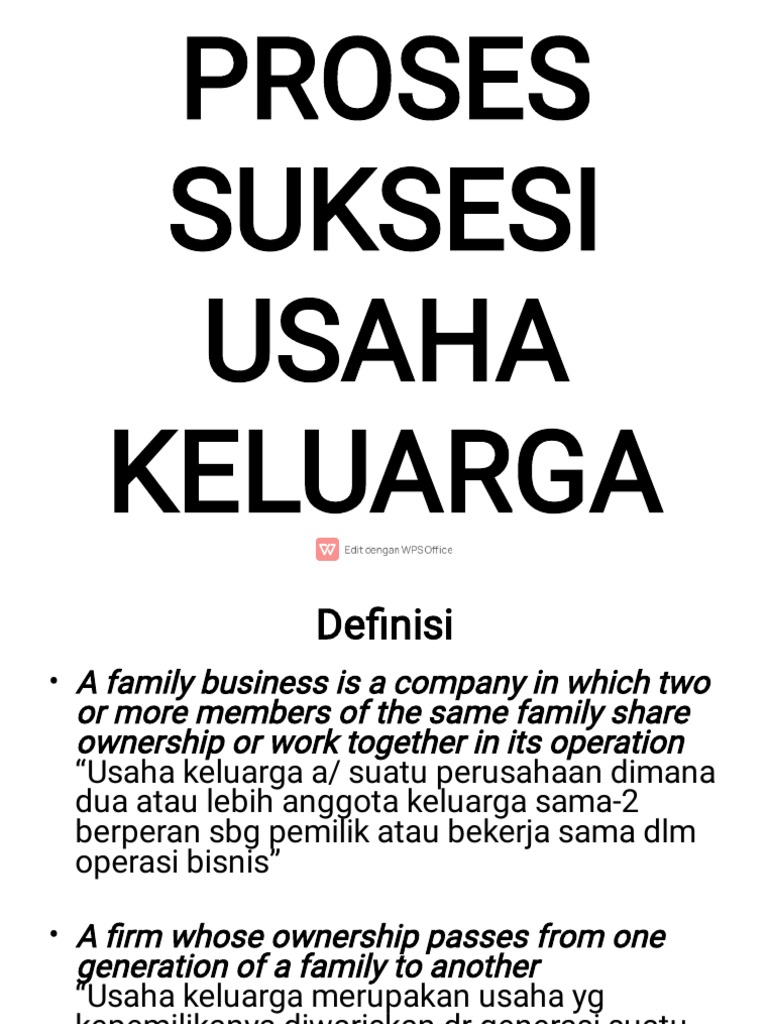 Suksesi dalam Usaha Keluarga | PDF