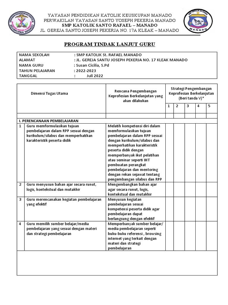 Program Tindak Lanjut Guru | PDF Program Tindak Lanjut Guru | PDF