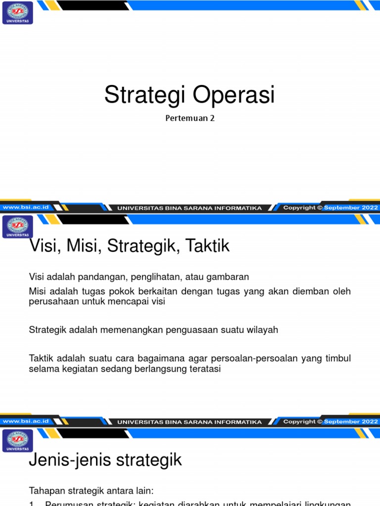 Strategi Operasi: Pertemuan 2 | PDF