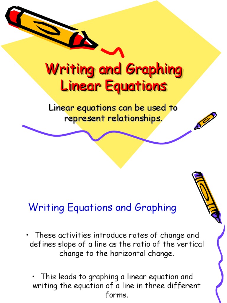 Writing and Graphing Linear Equations 1 | Download Free PDF | Line ...