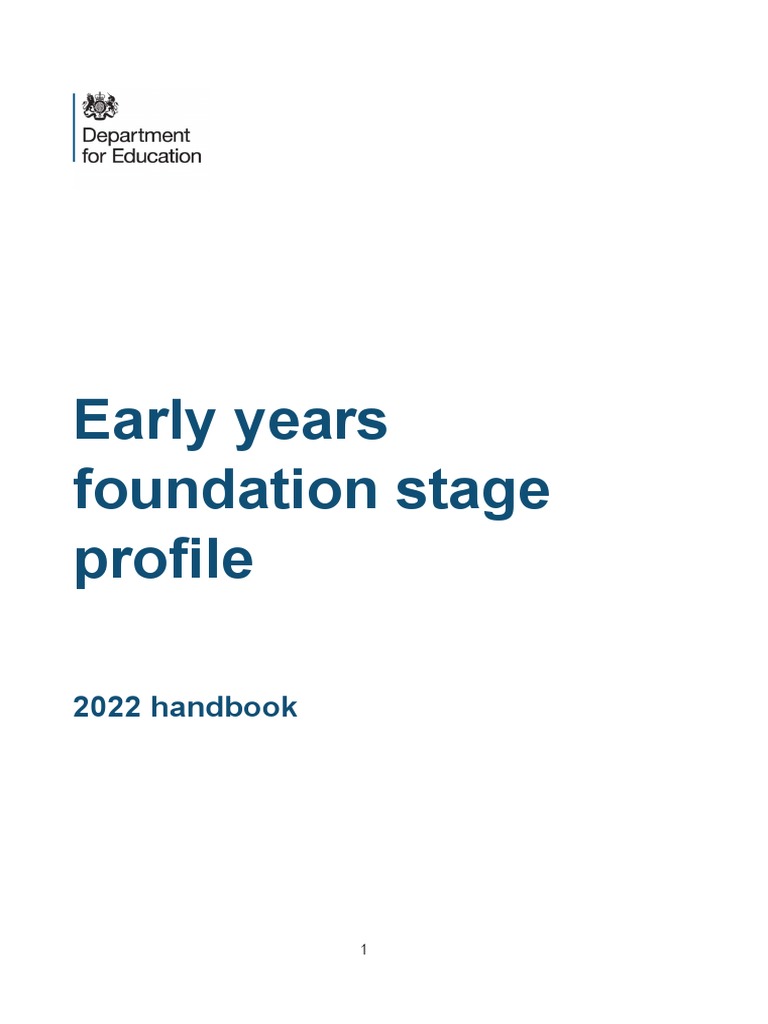 Early Years Foundation Stage Profile Handbook 2022 | PDF | Educational ...