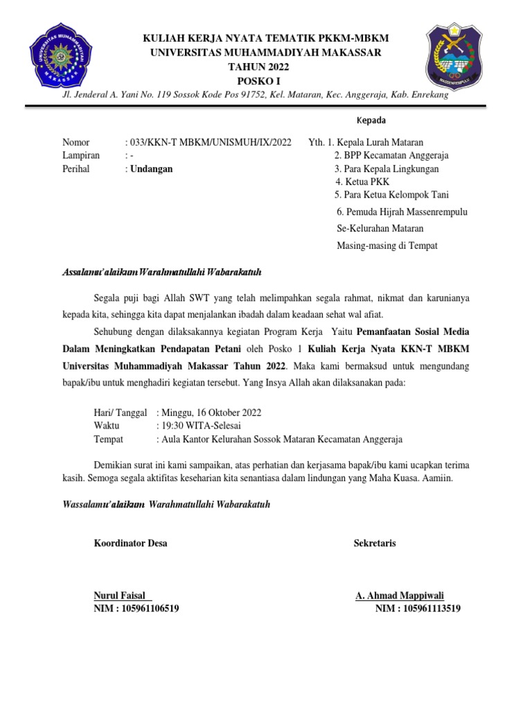 Surat KKN 3 | PDF