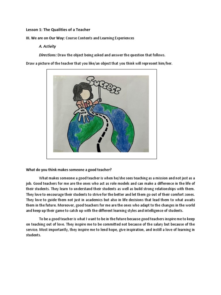 The Teacher and The Profession - Answer Sheet | PDF | Teachers ...