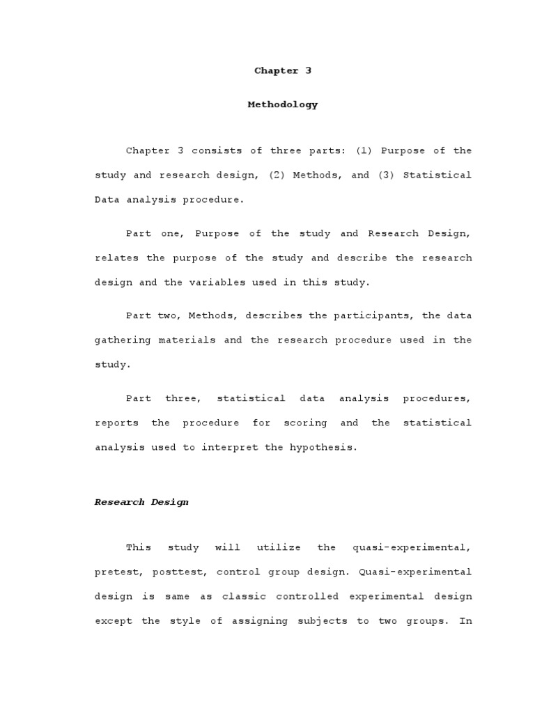 Chapter 3 Methodology | Download Free PDF | Statistics | Student's T Test