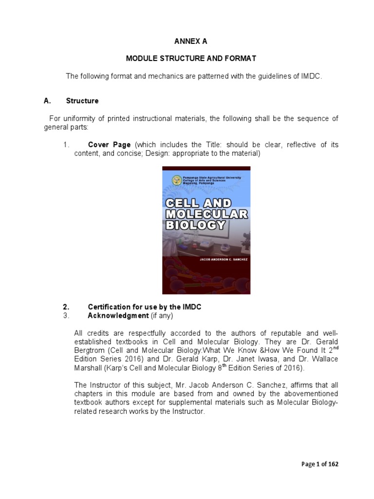 Cell and Molecular Biology Module For DVM 2nd Year | PDF | Cell ...