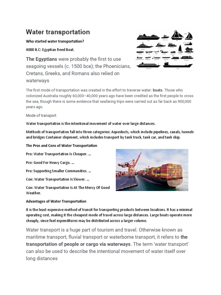 Water Transportation | PDF | Transport | Ships