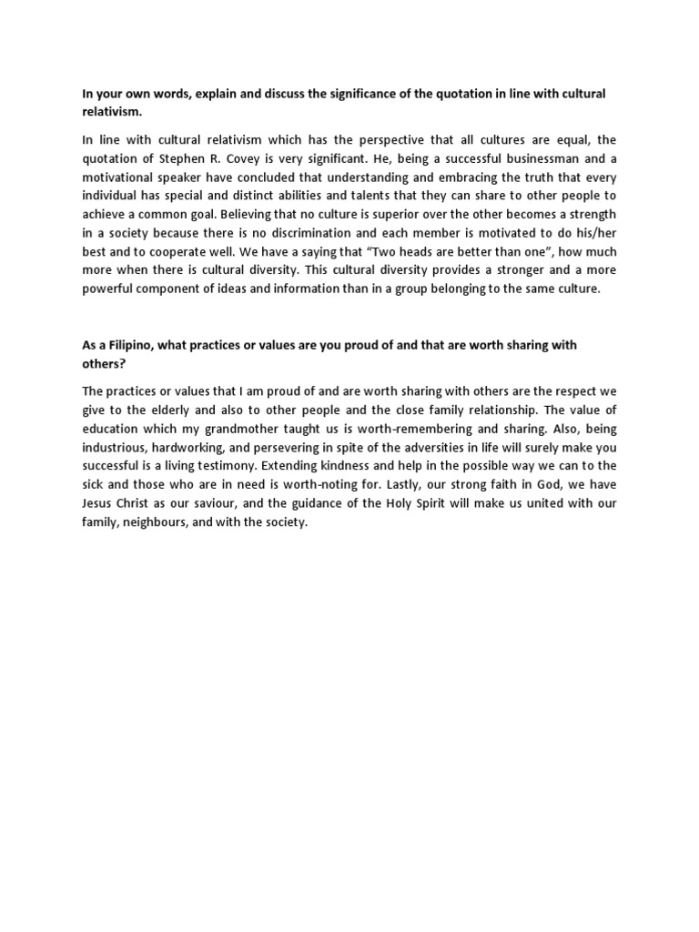 UCSP Activity #2 - Essay | PDF