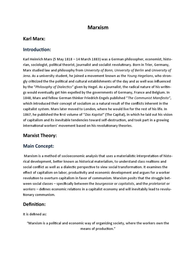 Marxism | PDF | Marxism | Karl Marx