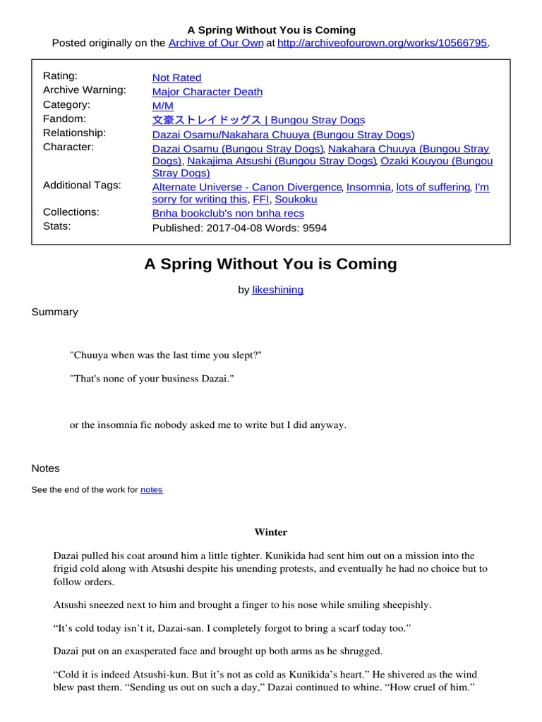 A Spring Without You Is Coming | PDF