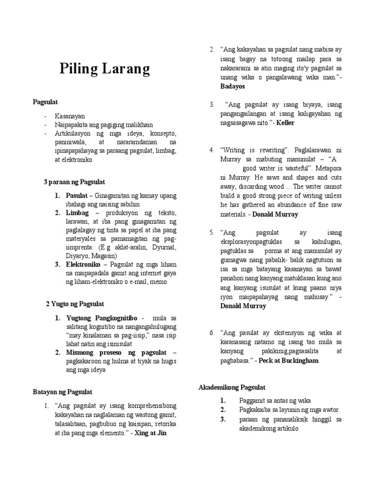 PILING-LARANG-REVIEWER | PDF