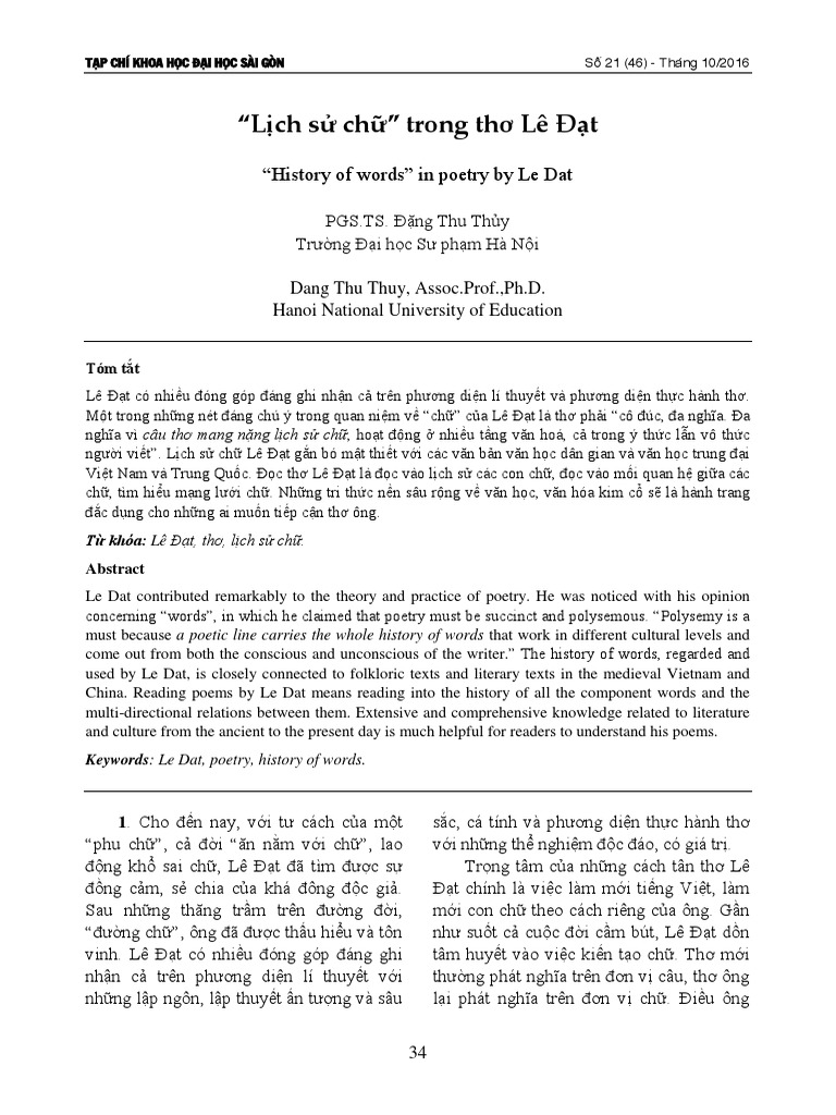 (123doc) Lich Su Chu Trong Tho Le Dat | PDF