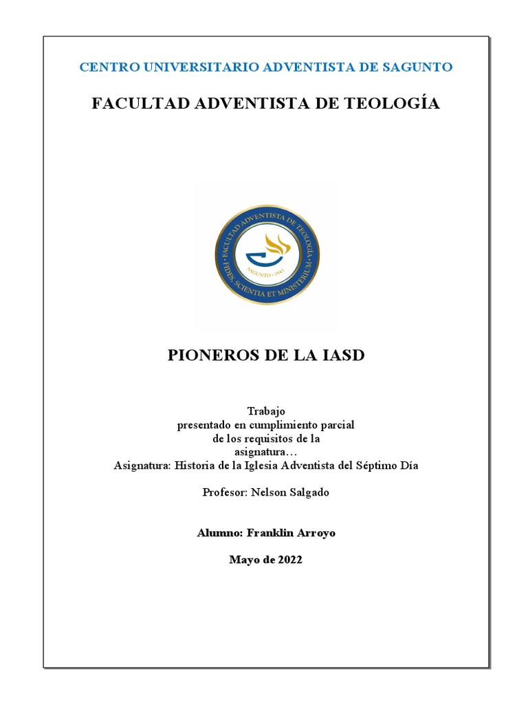 Joseph Bates Trabajo Historia Iasd | PDF | Iglesia Adventista del ...
