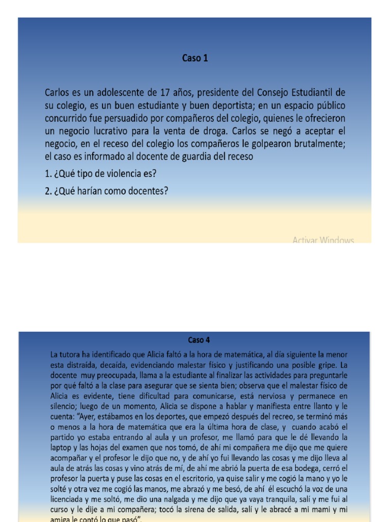 Ejemplos De Casos De Violencia Pdf