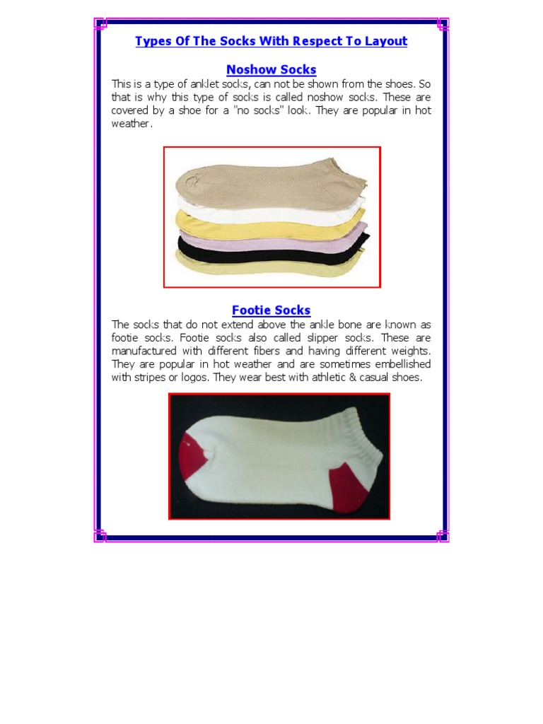 Types of Socks | Download Free PDF | Sock | Knitting