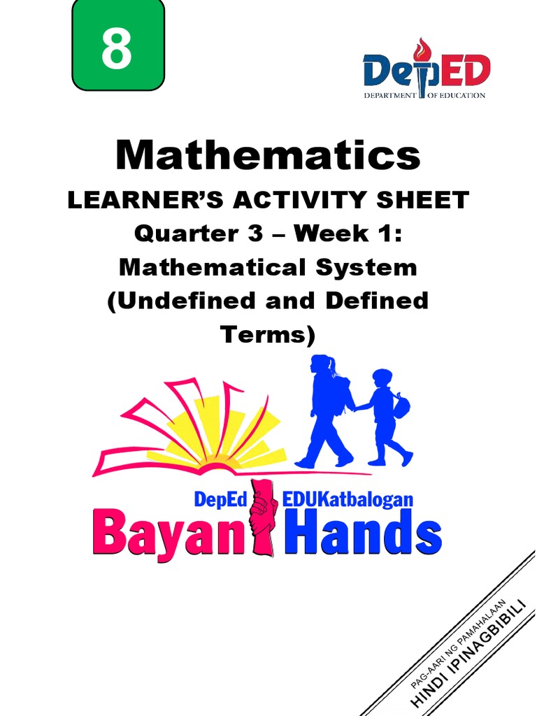 Math-8 Q3 LAS Week1 | PDF | Line (Geometry) | Axiom
