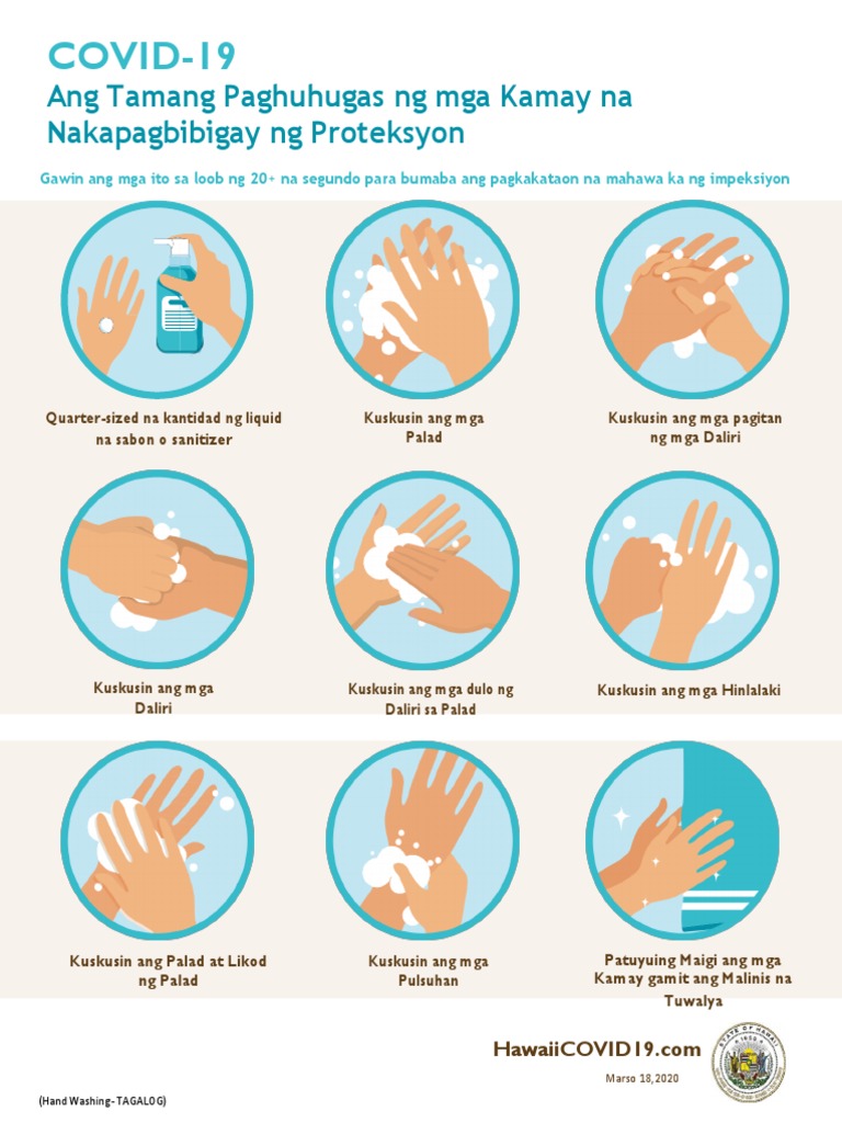 Hand Washing Tagalog | PDF