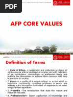 Core Values FC 1 012 AFP CODE OF ETHICS | PDF | Courage | Philippines