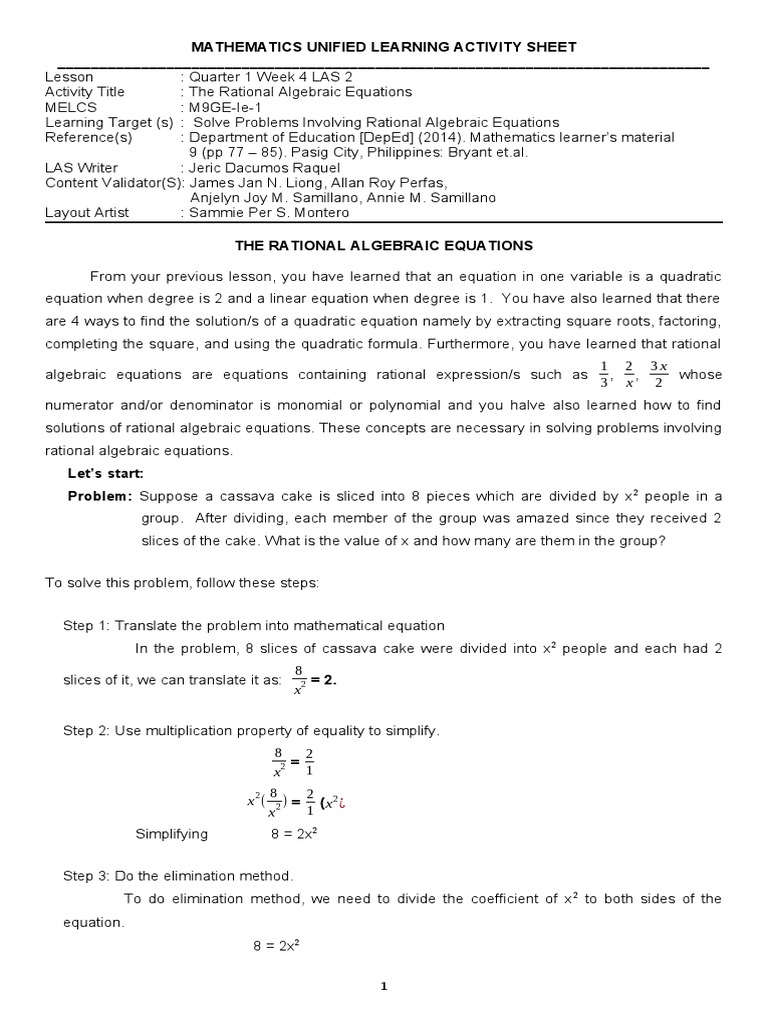 Grade 9 Q1 W4 L2 Jeric D. Raquel | PDF