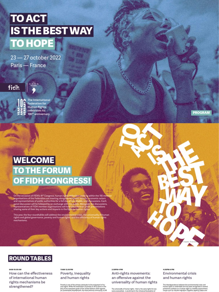 FIDH Forum Program Monday 24th October 2022 | PDF | Government ...