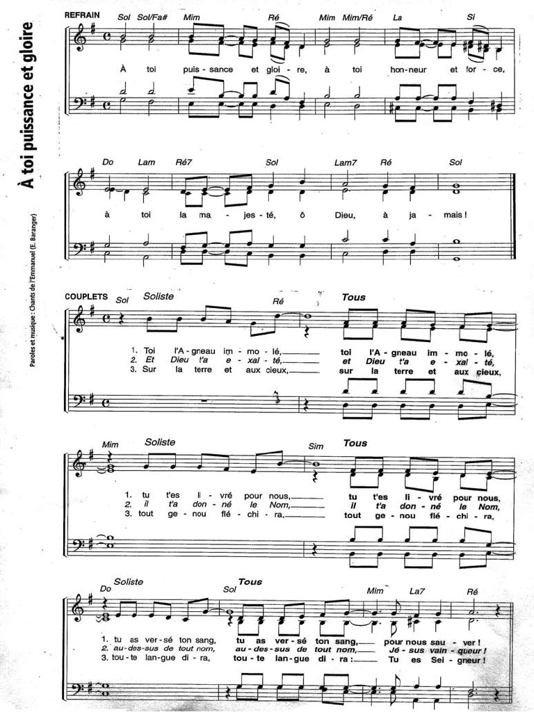 A Toi Puissance Et Gloire | PDF