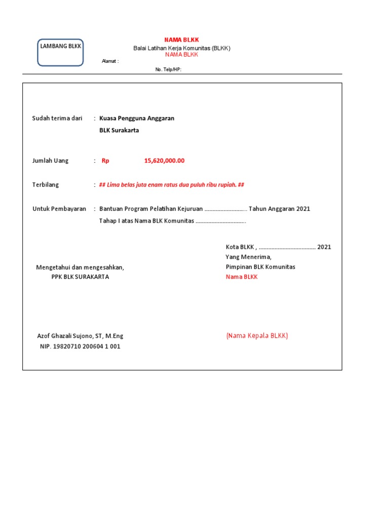 Kuitansi Pengajuan Termin | PDF