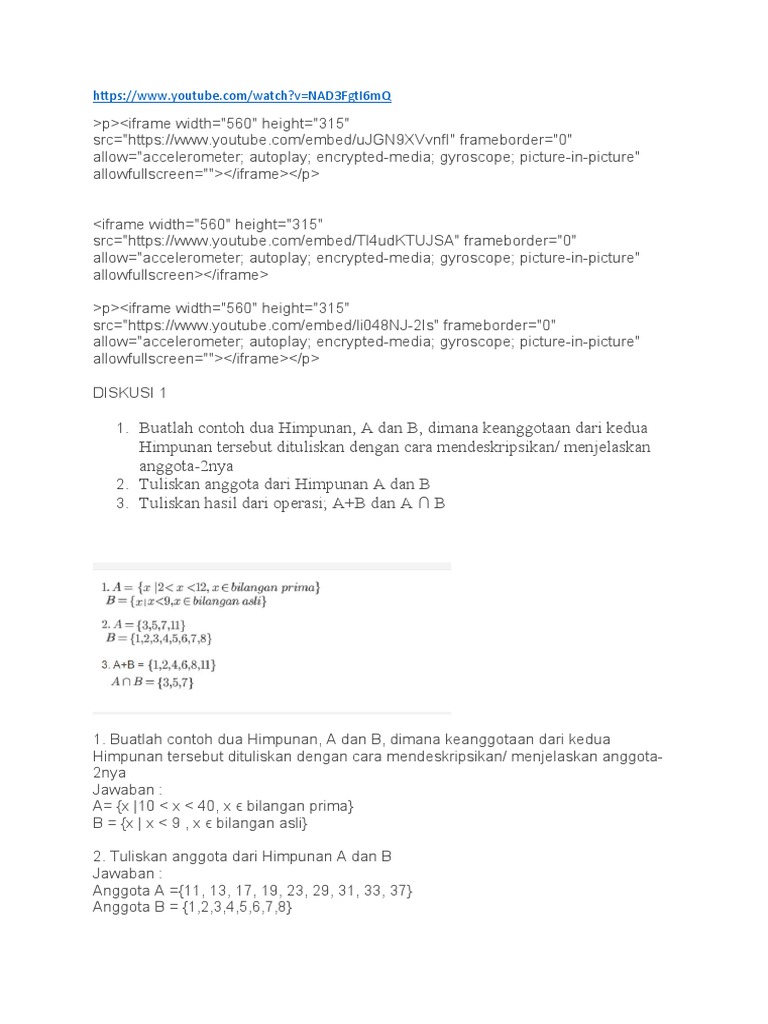 LINK MATERI Dan DISKUSI 1 MTK | PDF