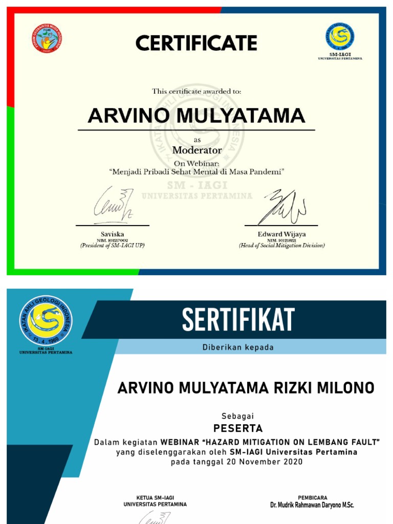 Arvino Mulyatama - Certificate IAGI - FGDP-MO | PDF
