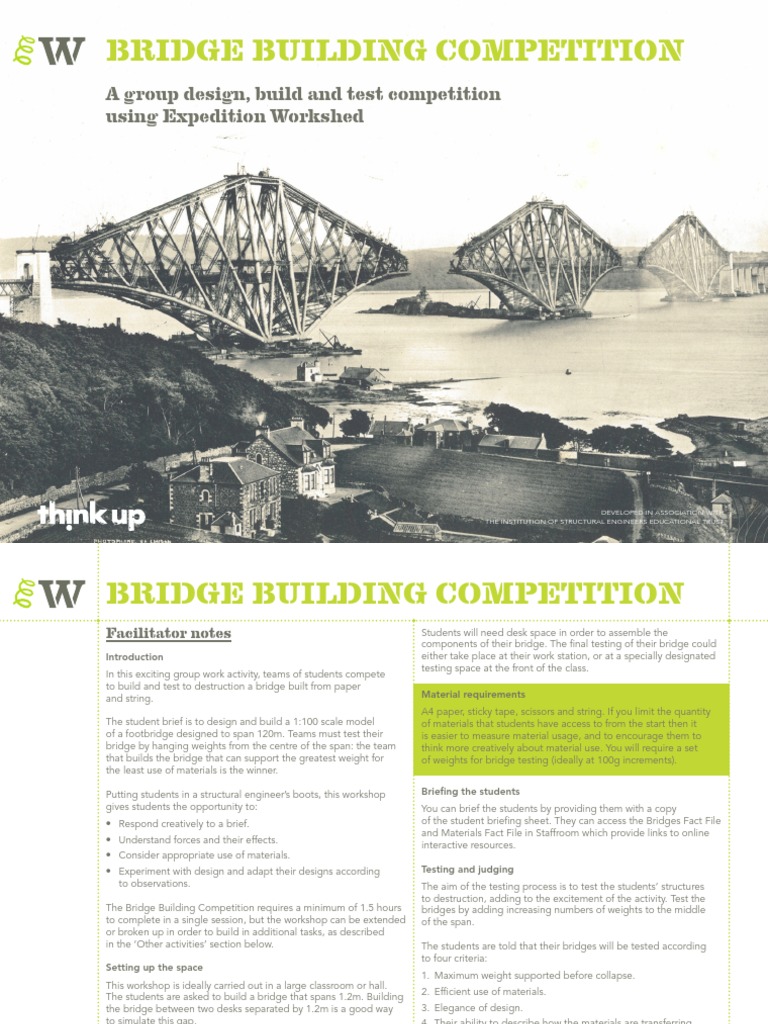 Bridge Building Competition Guide | PDF | Bridge | Design