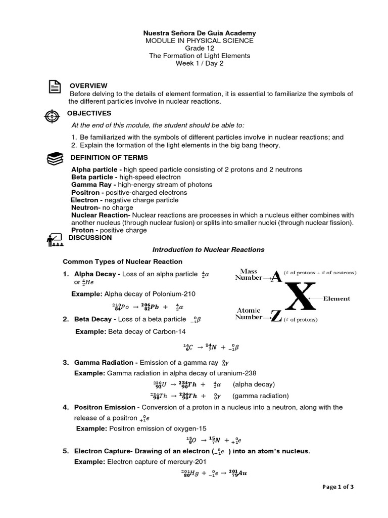 Week 1 Day 2 Module Physical Science | PDF | Nuclear Physics | Radioactive Decay