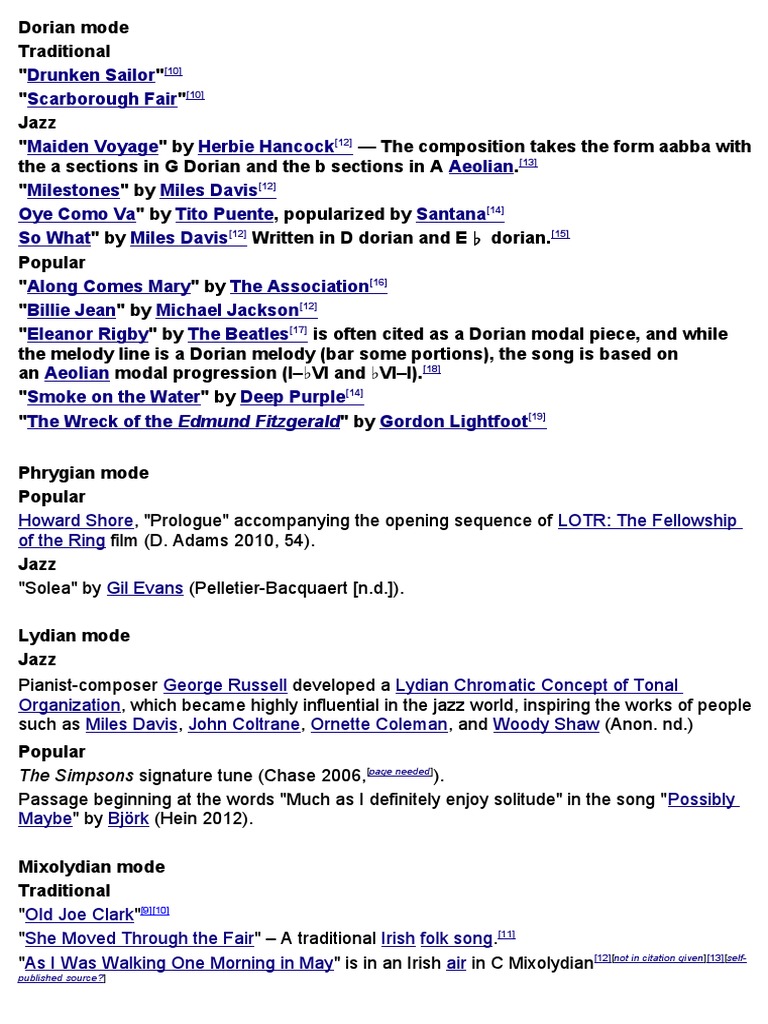 Modal Songs | PDF | Music Theory | Elements Of Music