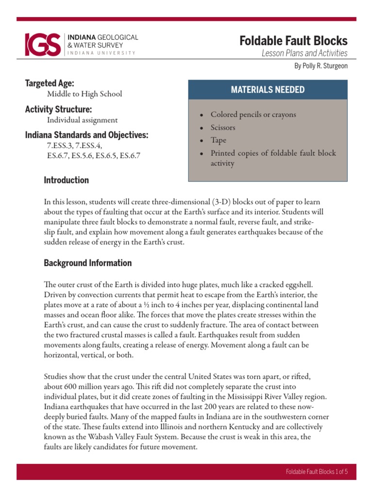 Foldable Fault Blocks | PDF | Fault (Geology) | Earthquakes