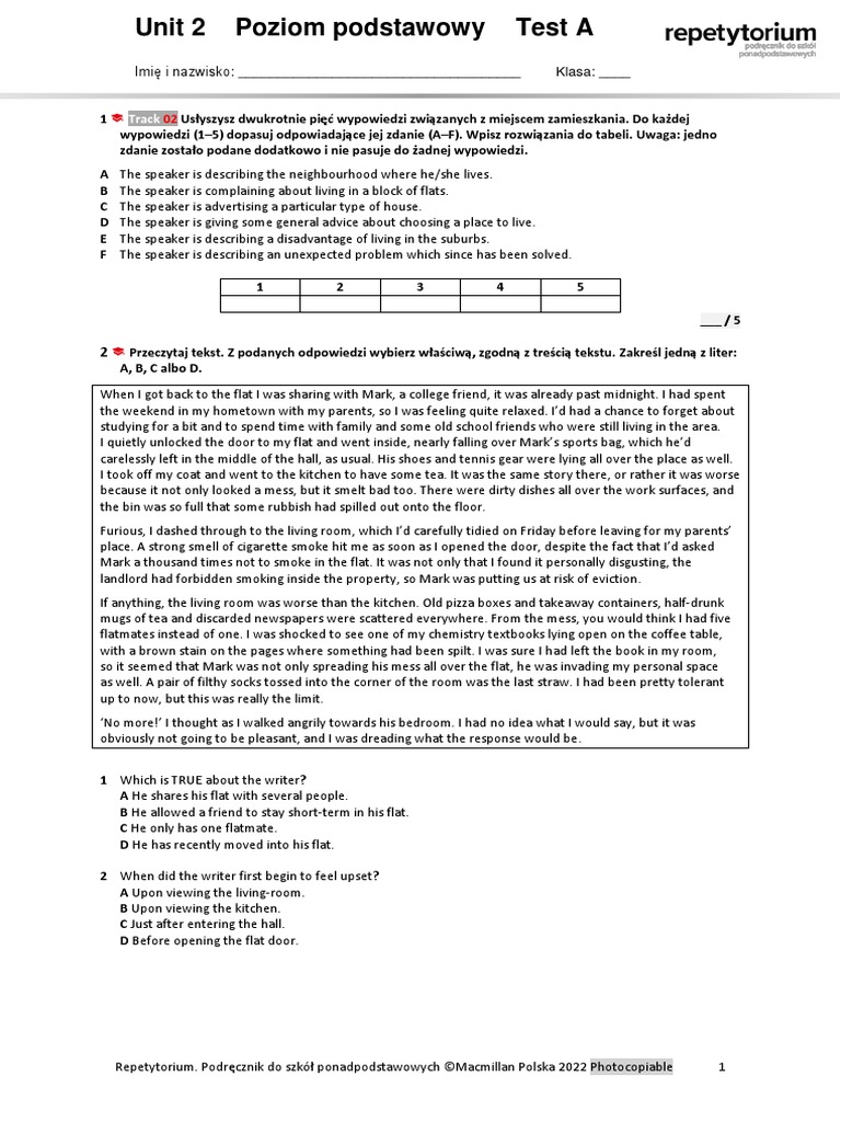 U2 Test PP GR A | PDF