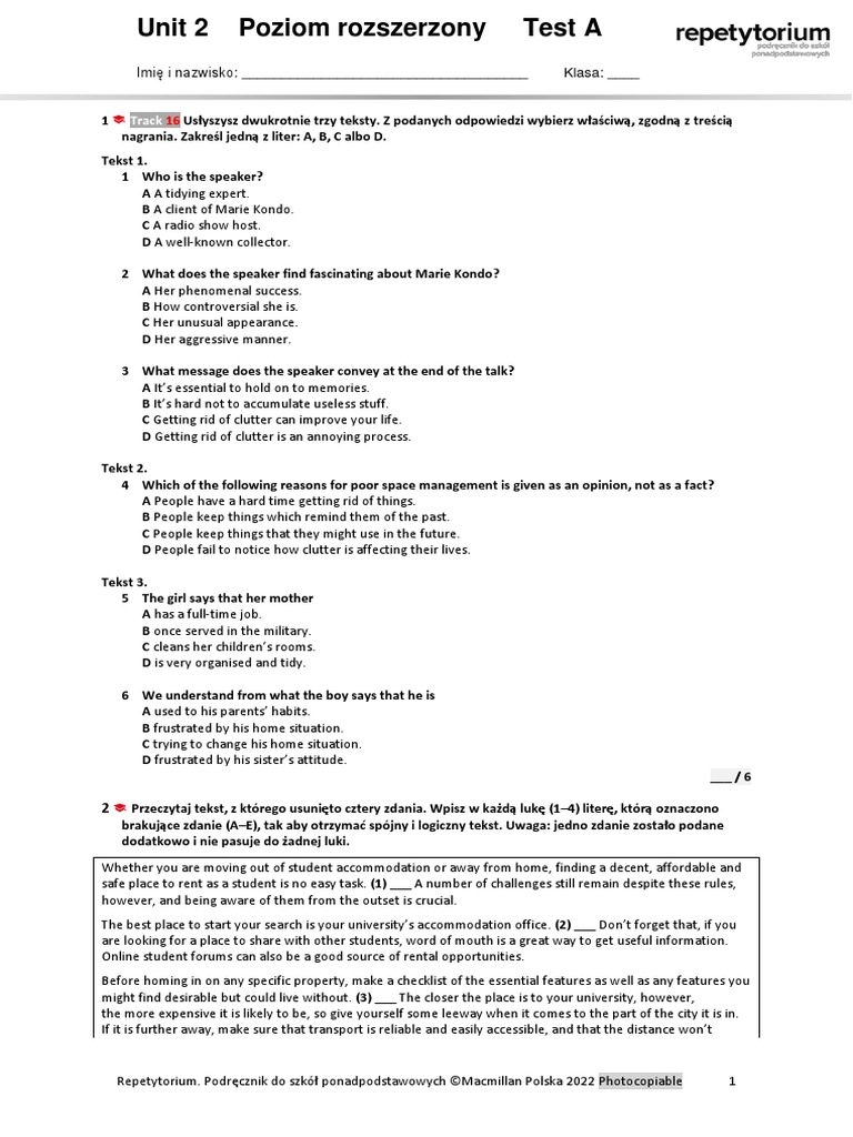U2 Test PR GR A | PDF
