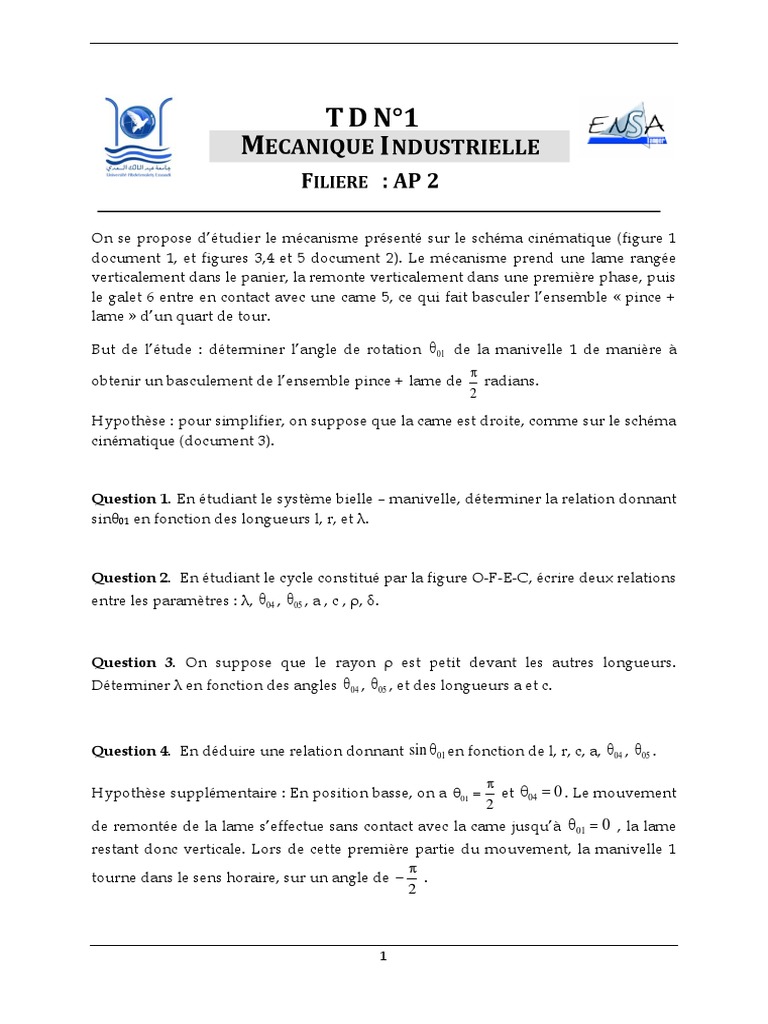 Analyse cinématique d'un mécanisme complexe | PDF | Mouvement de ...