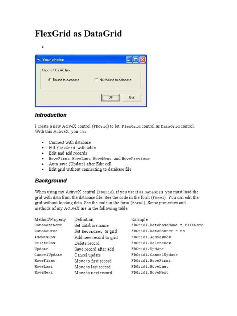 Flexgrid As Datagrid Pdf Databases Computer File
