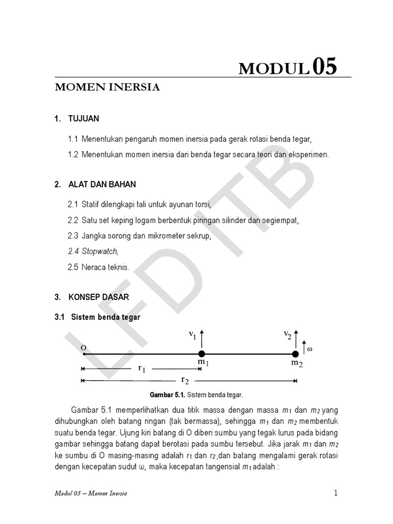 MODUL 05 Momen Inersia | PDF