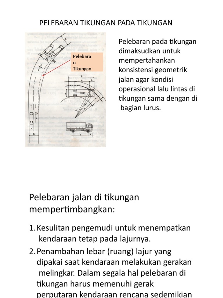 Materi - Kuliah - 5 - Pelebaran - Pada - Tikungan | PDF Materi - Kuliah - 5 - Pelebaran - Pada - Tikungan | PDF